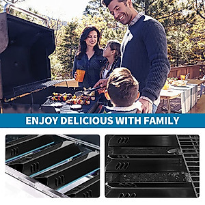 Apromise Grill Replacement Parts for Dyna-Glo - 91591 Grill Burner Covers | 15” Grill Heat Plates | 4-Pack Grill Heat Shield | Porcelain-enameled Grill Heat Tent for Dyna-Glo DGF493BNP, DGF510SBP