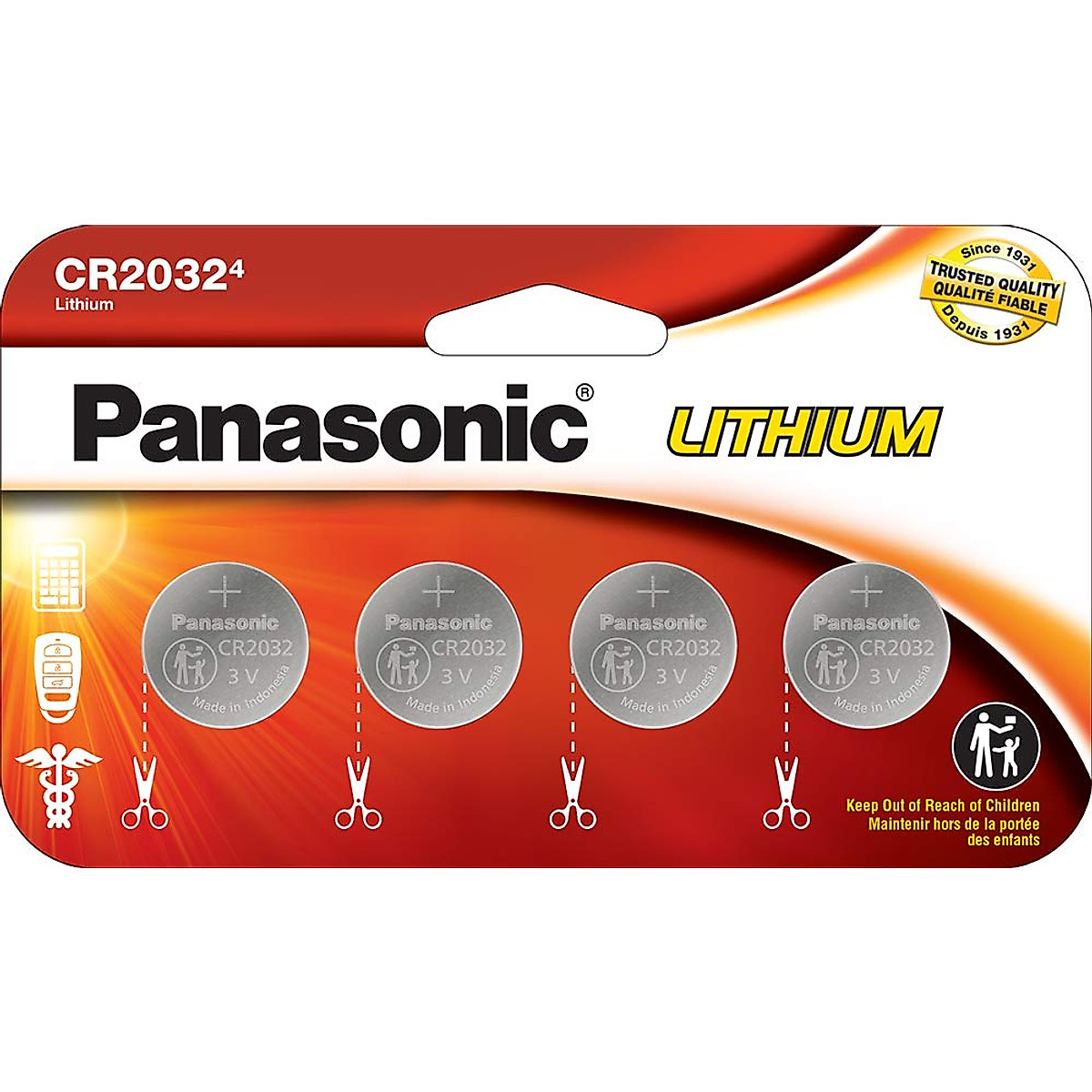 Panasonic CR2032 3.0 Volt Long Lasting Lithium Coin Cell Batteries in Child Resistant, 4 Pack & Panasonic CR2025 3.0 Volt Long Lasting Lithium Coin Cell Batteries in Child Resistant, 10 Pack