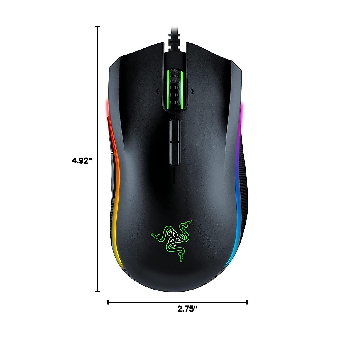 Razer Mamba Elite Wired Gaming Mouse: 16,000 DPI Optical Sensor - Chroma RGB Lighting - 9 Programmable Buttons - Mechanical Switches
