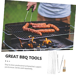 2 Sets Barbecue Tool Set Bbq Accessories Barbecue Accessories Grill Utensils for Outdoor Grill Multi-function Grill Clip Stainless Steel Bbq Sticks Barbecue Supply Bbq Tools