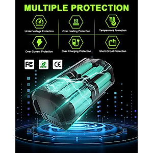 GERIT BATT OP4026 6000mAh Replacement Battery Compatible with Ryobi 40V Lithium Battery OP4026A OP4050A OP40601 OP4040 OP4030 OP4050 OP4015 OP40261 OP40201 OP40301 OP40401 Cordless Power Tools(Green)