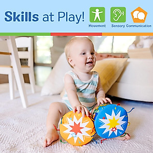 Melissa & Doug K's Kids Bongo Drums Soft Musical Instrument, Multicolor, 1 EA