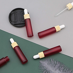 Ellbest 10ml Essential Oil Dropper Glass Bottle 10pcs Colorful Dropper Glass Bottles with Eye Dropper for Travel, Carrying Outside (Matte Red)