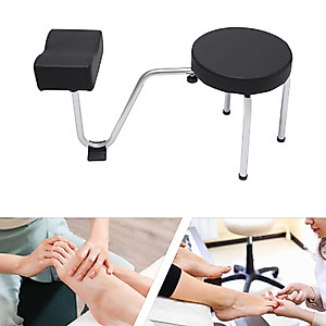 DRIKH Pedicure Foot Rest Stool Chair, Adjustable Leg Rest PVC Pad Pedicure Foot Rest Stand, Compact Manicure Nail Station for Nail Tech Spa Beauty Salon Studio