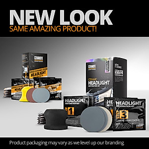 CERAKOTE® Ceramic Headlight Restoration Kit – Guaranteed To Last As Long As You Own Your Vehicle – Brings Headlights Back to Like New Condition - No Power Tools Required - 10 Wipe Kit