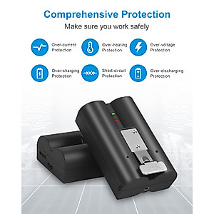 1Pack Replacement for Ring Battery Compatible with Ring-Doorbell-Camera 2/3/4/3plus, Stick Up Cam Battery (2nd and 3rd Gen), Also for Spotlight Cam and Peephole Cam, Rechargeable 3.65V 6040mAh Battery