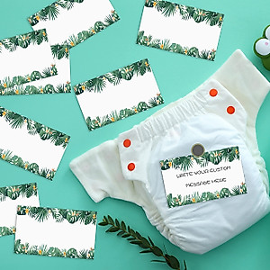 Late Night Diapers Sign, Safari Note Cards Diaper Thoughts, Late Night Diaper Baby Shower Game Set(1 Standing Sign + 20 Blank Greeting Cards), Jungle Baby Shower Party Favor Decor - A03