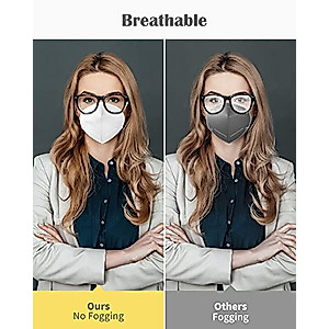 YUIKIO KN95 Face Mask, 30 Pack Protective KN95 Masks for Adults, Filter Efficiency≥95%,5 Layers Filter Safety Mask Against PM2.5 Disposable KN95 Respirator Masks in Bulk (White)