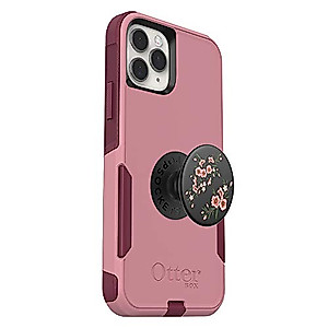 OtterBox Bundle Commuter Series Case for iPhone 11 Pro - (Cupids Way) + PopSockets PopGrip - (Blossom Flair) Pink