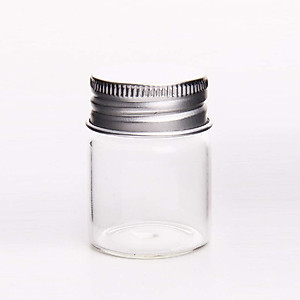 12 Pcs Empty Clear Glass Bottles with Screw Aluminum Cap Mini Container Jars for Essential Oil Powders Cream Ointments Grease Cosmetic Makeup Sample(15ml)