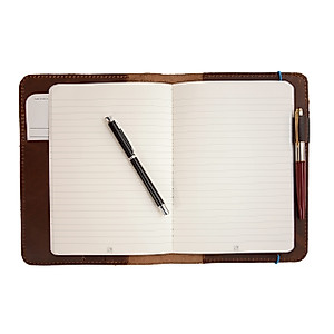 The Antiq Leather Journal Cover, A5 Diary Cover, Planner Cover- Brown 5.75x8.25