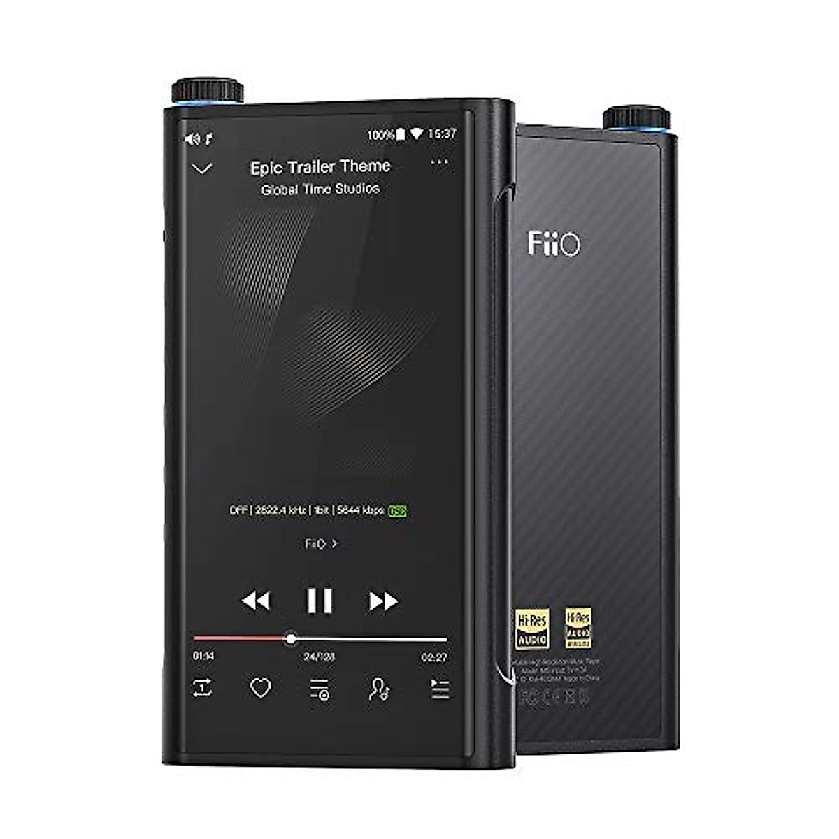 FiiO M15 5.15inch 64G Android Hi-Res MP3/MP4 Music Player Dual AK4499EQ with HiFi Bluetooth CRS8675 5.0/aptX HD/LDAC/USB DAC/DSD512/MQA,WiFi/Spotify/Tidal/Amazon Music Support