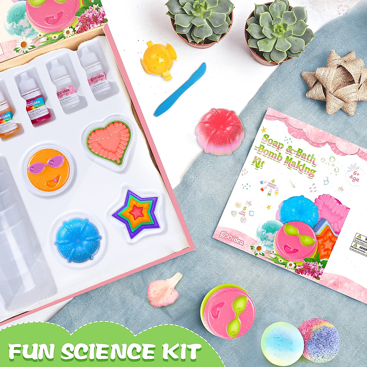 Crafts for Girls Ages 8-12, 2 in 1 Soap Making Science Kit for Girls & Boys, Great Educational STEM DIY Craft Activity Gift for 6-8 8-12 Year Old Girls & Boys