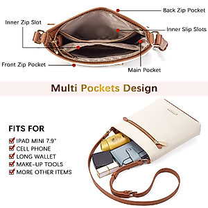 BOSTANTEN Crossbody Bags Purses for Women Trendy Soft Leather Shoulder Handbags with Adjustable Strap Zipper Pocket