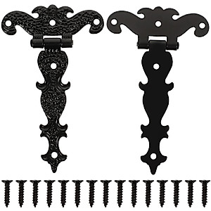 2pcs T-Shaped Door Hinge Hinges Outdoor Gate Hinges for Wooden Fences Heavy Duty Black Hinges Gate Hardware for Wooden Fences Heavy Duty Fence Gate Kit Barn Door Hinges