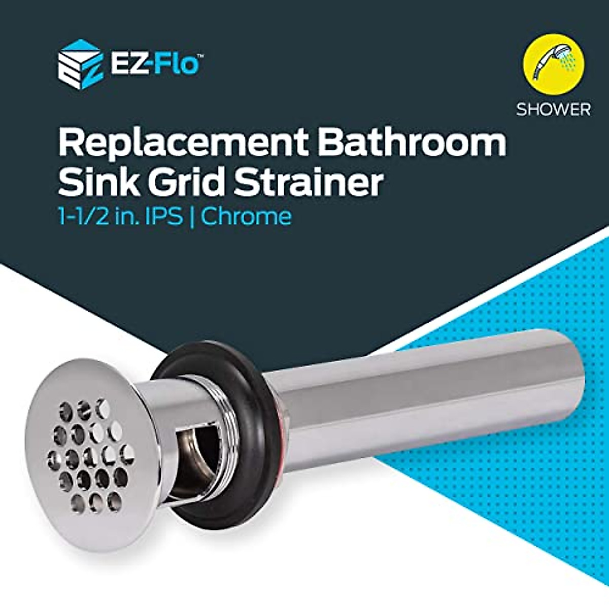 EZ-Flo 1-1/4 Inch x 8 Inch Replacement Bathroom Sink Grid Strainer, Chrome, 35072