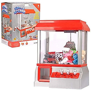 PowerTRC Claw Machine Toy Arcade Game with Sound, Mini Carnival Games Fun Candy Toy Grabber Dispenser Vending Toy for Boys Girls Kids (Size: 13.75in x 10in)