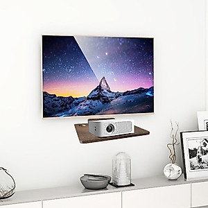 YEXEXINM 2 Pack Floating Shelves Wall Mount DVD Shelf，Projector Shelf Rack Router Shelf，Wooden Floating Entertainment Center Supports Perfect for Projector, Game Console, Floating Shelf for Under TV