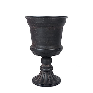 WEIDUOFUN Antique Display Urn Planter Pedestal Vase Rustic Classic Urn Planter Vase for Wedding Home Cafe Decoration -7.87”Tall and 3.54” Diameter