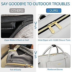 Focdod Women Laptop Bags Teacher Backpack: 15.6 Inch Nurse Backpack with USB Port Work Bag Anti-theft Travel Daypack Stylish Computer Bookbag Waterproof for School Business Woman(Light Grey)