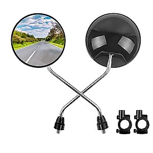 Bike Rear View Mirror Adjustable Wide Angle Metal Bicycle Mirrors for Handlebars HD Glass Shockproof Side Mirror Universal for Bicycle E-bike Scooter