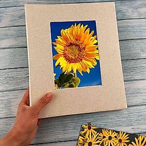 GPIRAL 8x10 Blue Linen Photo Album with 64 Photos, Acid-Free and PVC-Free