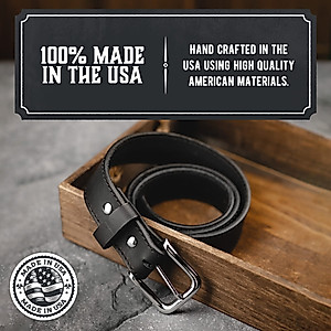 Main Street Forge The Foreman Leather Belt | Made in USA | Full Grain Leather | Mens Belt | Black 46