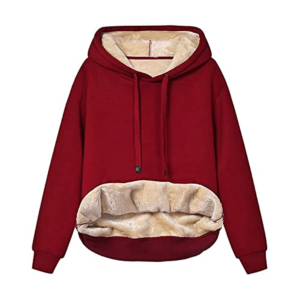 fesfesfes Womens Casual Winter Warm Fleece Sherpa Lined Pullover Hooded Sweatshirt Fall Winter Jacket Sweater Coats