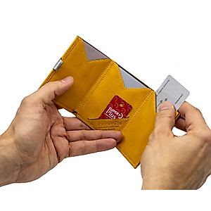 EXENTRI Leather Trifold Wallet - RFID Blocking w/Stainless Steel Locking Clip