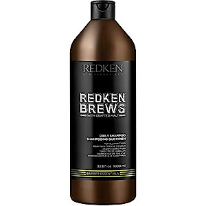 Redken Brews Daily Shampoo For Men, Lightweight Cleanser For All Hair Types, 33.8 Ounce