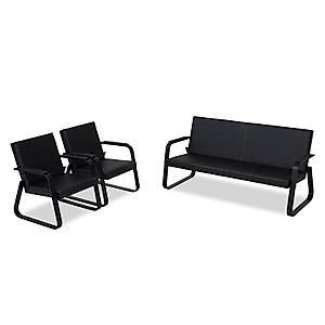 Kinsuite 5-Seat Waiting Room Chairs - PU Waiting Room Chair Reception Chairs Office Guest Chairs & Reception Chairs Lobby Bench Seating for Airport Barber Shop Lobby