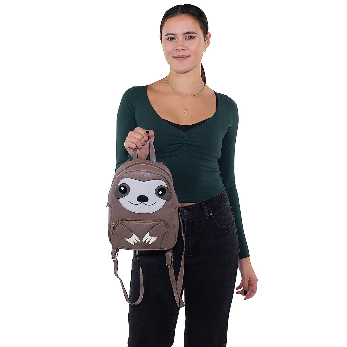 WonderMolly Sleepyville Critters - Mini Sloth Backpack in Vinyl Material