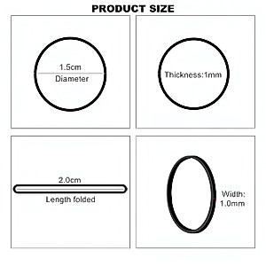 JIANYI 1200 Pack Mini Rubber Bands, Soft Elastic Bands Small Tiny Hair Ties for Toddlers, Kids, Audits, Ponytails, Braids, Wedding Hairstyle - Black