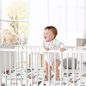 Sweet Jojo Designs Construction Truck Boy Fitted Crib Sheet Baby or Toddler Bed Nursery - Grey Yellow Orange Red and Blue Transportation