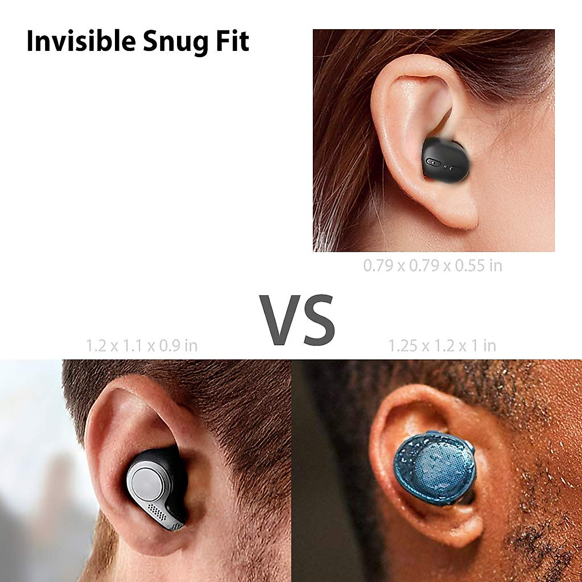 Avantree Mini True Wireless Earbuds for Small Ears Canals, Sport Bluetooth 5.0 Earphones with Volume Track Control & Mic, Clear Sound, Charging Case, 28H Playtime - TWS110