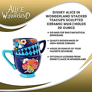 Disney Alice in Wonderland Stacked Teacups Sculpted Ceramic Mug | Holds 20 Ounce