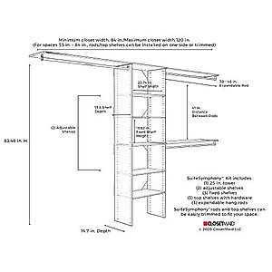 ClosetMaid SuiteSymphony Closet Organizer with Shelves, 25-Inch-Pure White