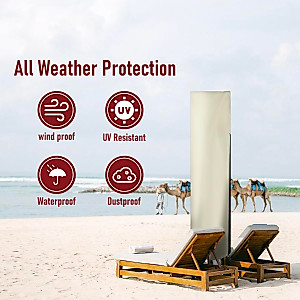 Vainlley Patio Umbrella Cover Waterproof Umbrella Cover with Rod Outdoor Offset Umbrella Cover for Cantilever Offset Umbrella 7-11 Feet