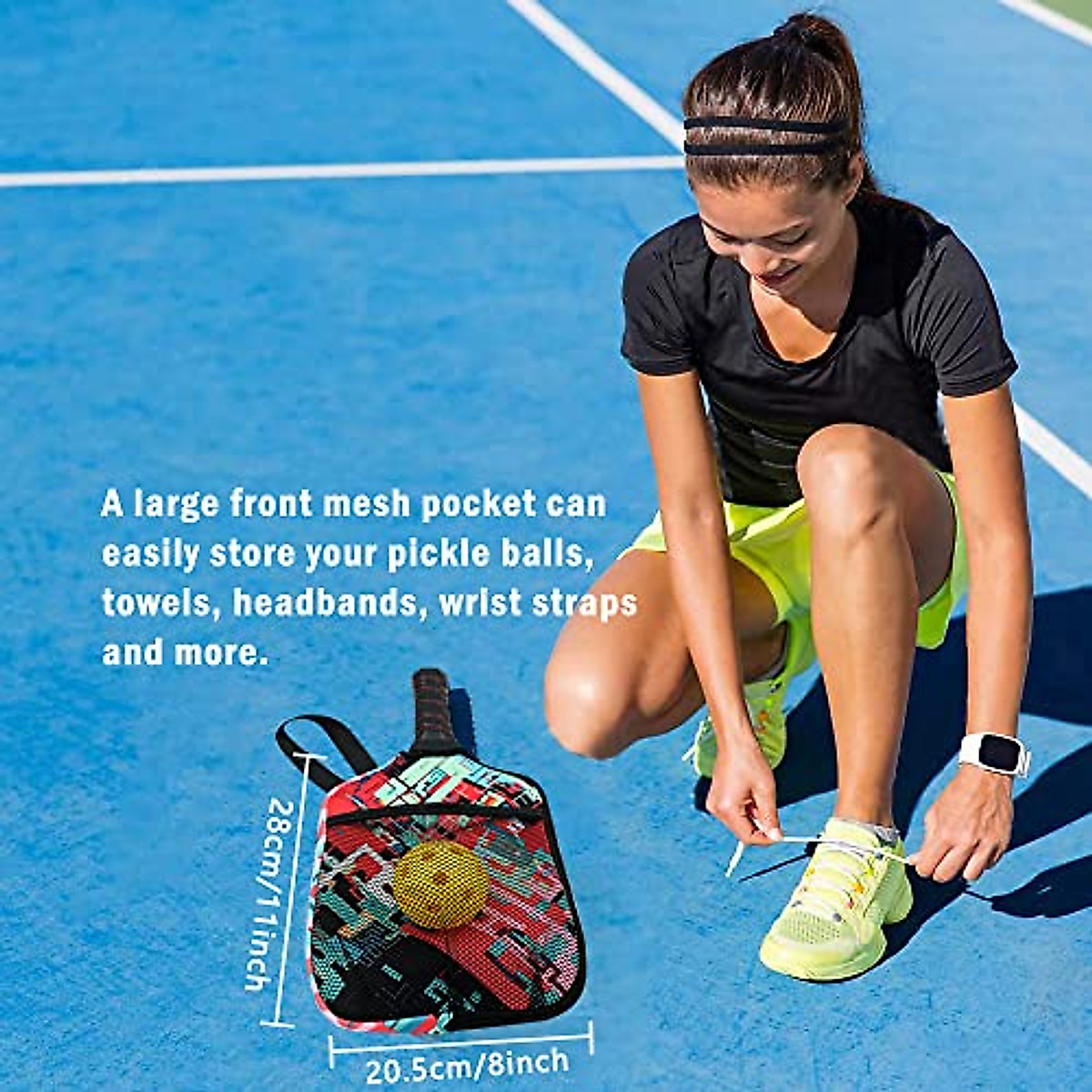 HEYSKAY Pickleball Paddle Cover Sleeve Pickleball Racket Sleeve Bag With Handle Strap Pickle-Ball Equipment Protective Paddle Sleeve with Mesh Pocket Sport Pickleball Carry Bag(Black)