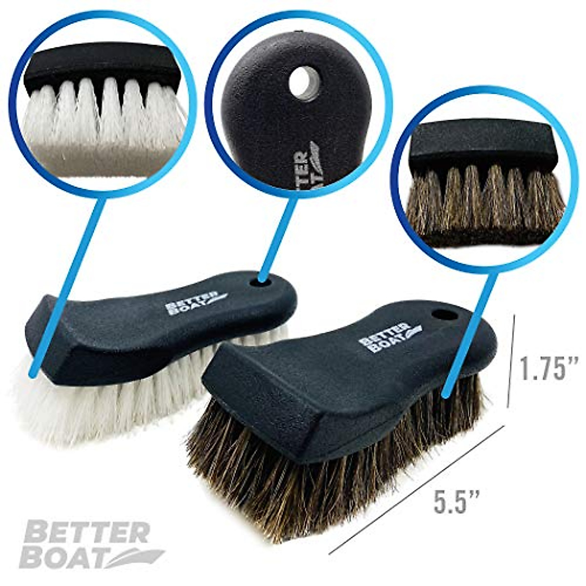 Upholstery Brush Set Carpet Brush Car Cleaning Brush Horse Hair Brush and Car Brush Horsehair Detailing for Car Upholstery Cleaner Leather Brush, Interior, Boat, Couch and Sofa