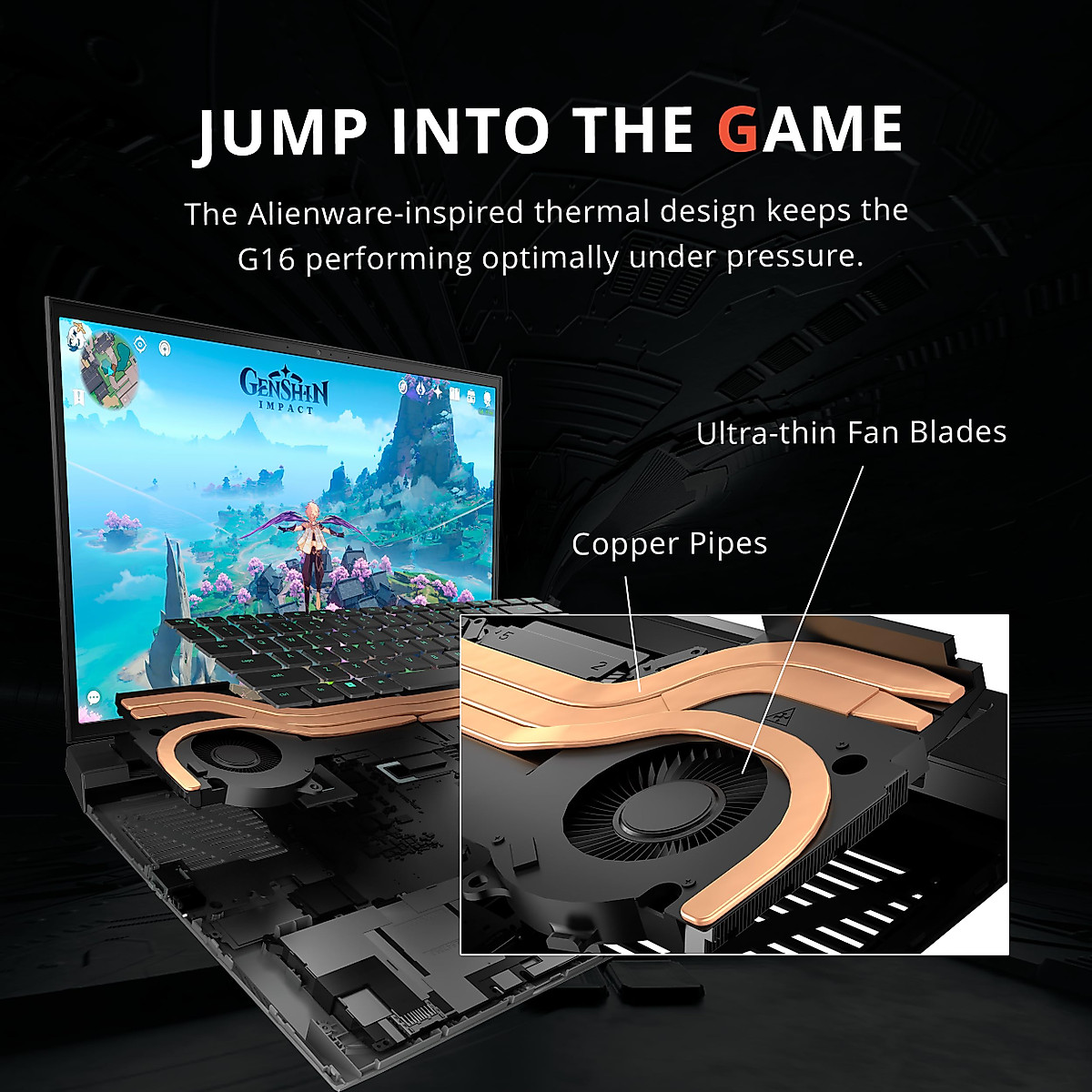 Dell G16 16‘’ FHD 165Hz Gaming Laptop, Intel Core i7-12700H, 32GB DDR5 RAM, 2TB PCIe SSD, NVIDIA GeForce RTX 3060 6G, RGB Backlit Keyboard, HD Camera, Win 11 Pro, Gray