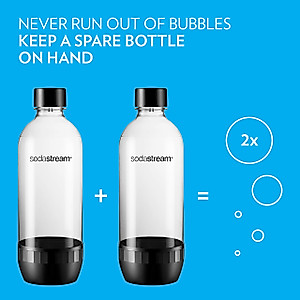 Sodastream 1l Carbonating Bottles- Black (Twin Pack)