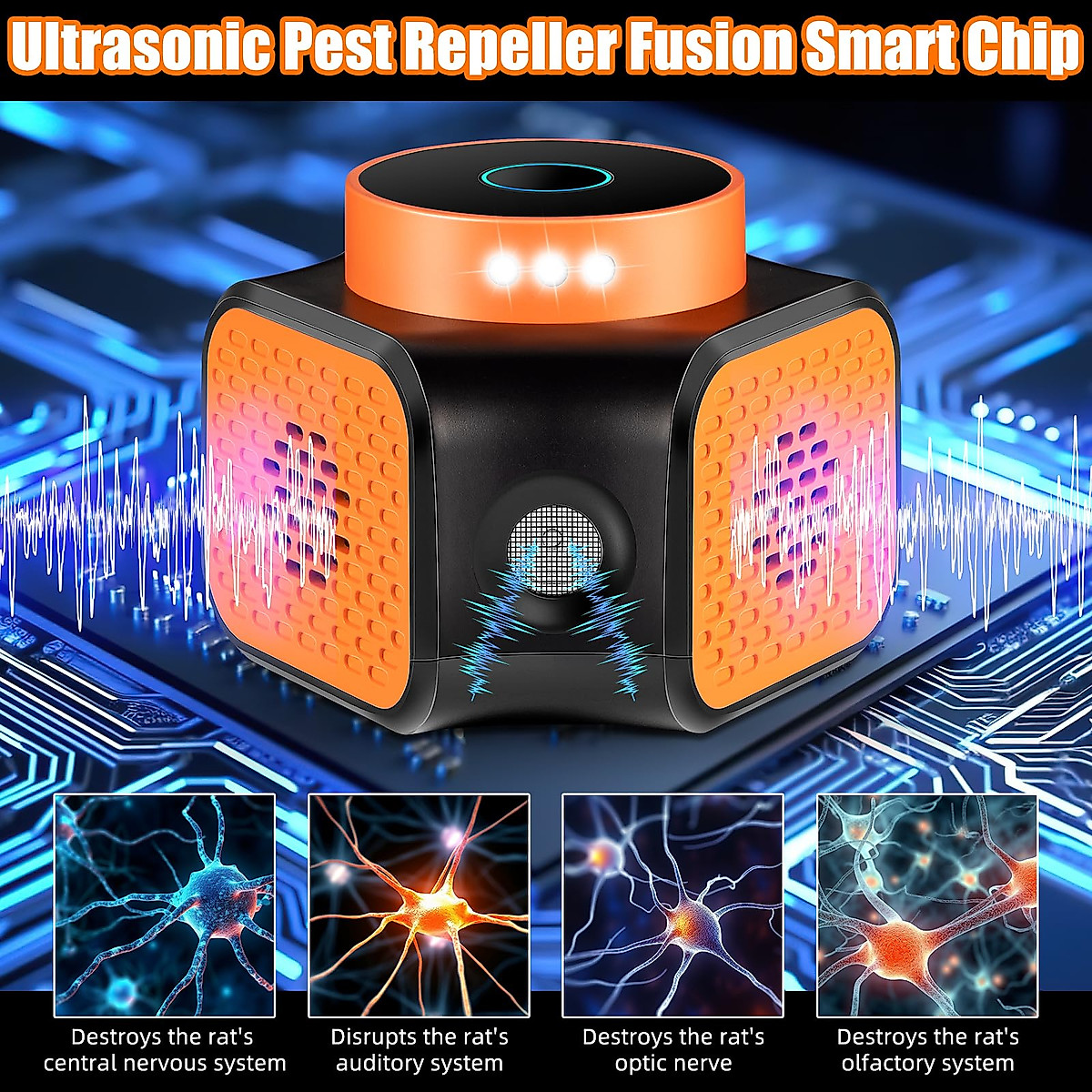 Jahy2Tech Mouse Repellent Ultrasonic Plug in Ultrasonic Pest Repeller 4-in-1 Mice Repellent Indoor Ultrasonic Mouse Repellent with Strobes Light Squirrel Repellent Indoor Attic Houses Garages Barns