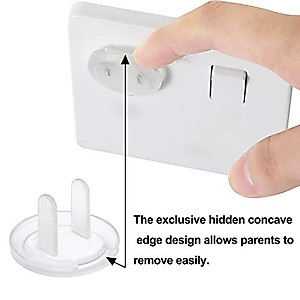 PandaEar Outlet Plug Covers(52 Pack) Clear Child Proof Electrical Protector Safety Caps with Adult Easy Release Concave Design