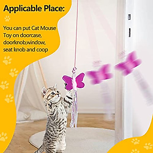 PETNEW Hanging Cat Toys for Indoor Cats,Kitten Toys 3Pack Retractable Cat Toy Rope,Hanging Door Bouncing Cat Toy ,Interactive Cat Toys for Exercise