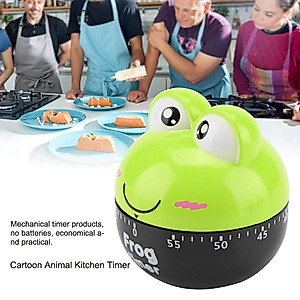 Kitchen Timer Cartoon Animal Shape Kitchen Timer Mechanical Counters Clock for Cooking Timing Tool (Green)