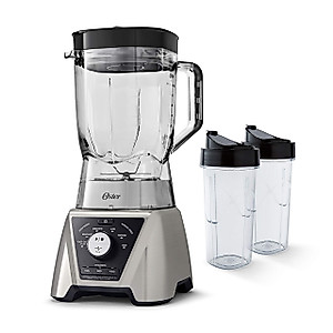 Oster Pro Blender with Texture Select Settings, 2 Blend-N-Go Cups and Tritan Jar, 64 Ounces, Brushed Nickel | Oster 2-Slice Toaster with Advanced Toast Technology, Stainless Steel