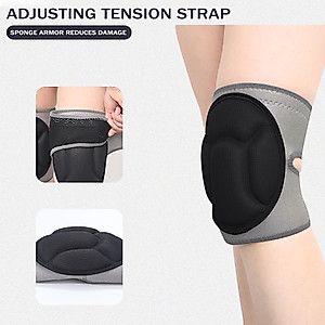 JYSW Knee Pads Comfortable Non-Slip, Thick Extra Foam Cushion for Scrubbing Floors, Gardening, Yoga & Construction, Soft Inner Liner, Strong Double Straps and Adjustable Easily