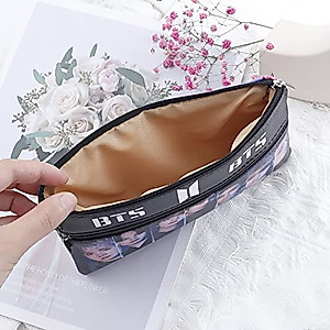 G-Ahora Kpop Bangtan Boys Leather Wallet Bangtan Boys Purse Credit Card Holder with Bangtan Boys Lanyard Kpop Bangtan Boys Postcards for Army Gifts(WC Bangtan Boys)