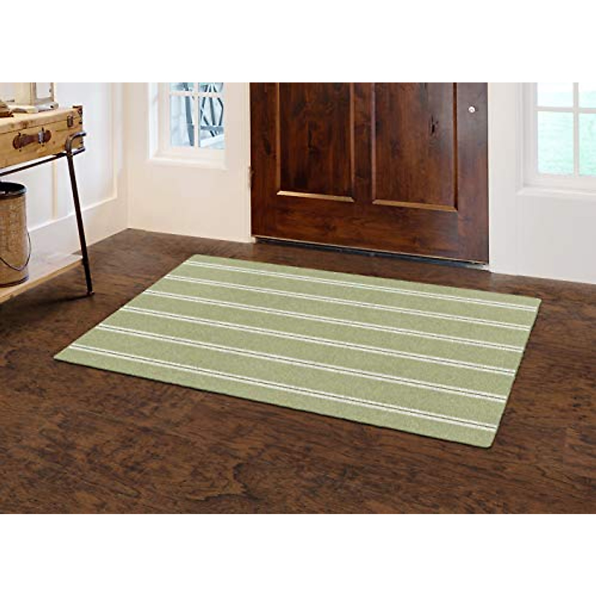 Brumlow Mills Vertical Stripes Traditional Print Pattern Indoor Area Rug, Perfect for Living Room Decor, Dining, Kitchen Rugs, Bedroom or Entryway Rug, 2'6" x 3'10", Green